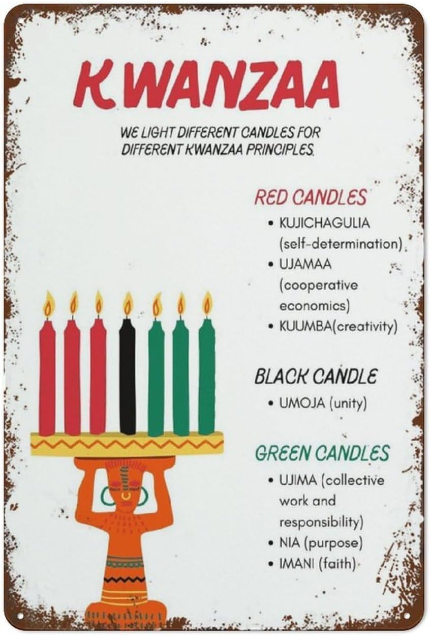 5.5x8 Inch The 7 Principles Of Kwanzaa Candle Art African American Art ...