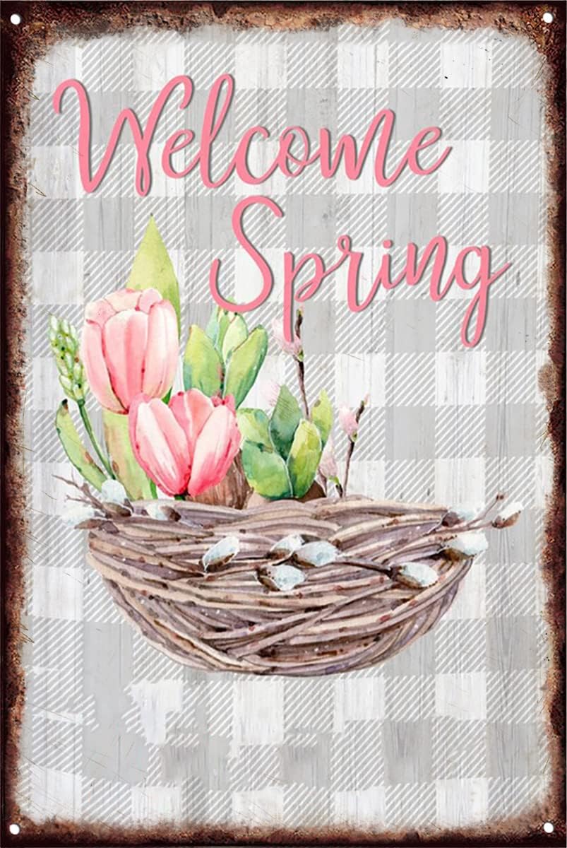 5.5x8 Inch Tulip And Nest Garden Spring Decor Seasonal Garden Vintage ...