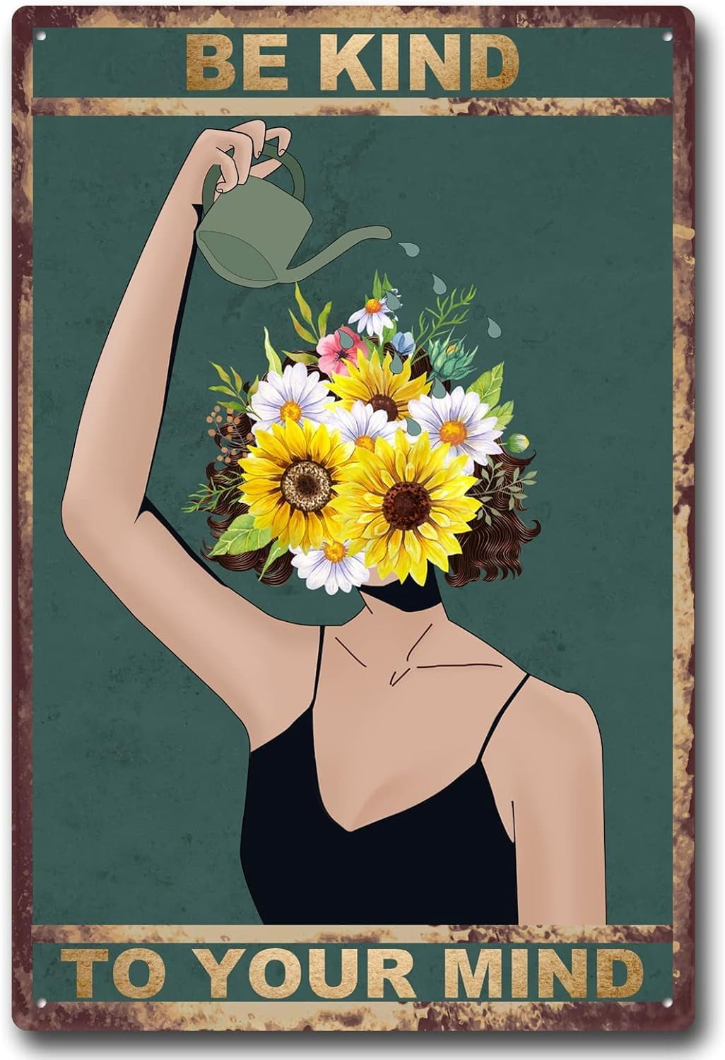 5.5x8 Inch Vintage Mental Health Awareness Metal Sign Be Kind To Your ...