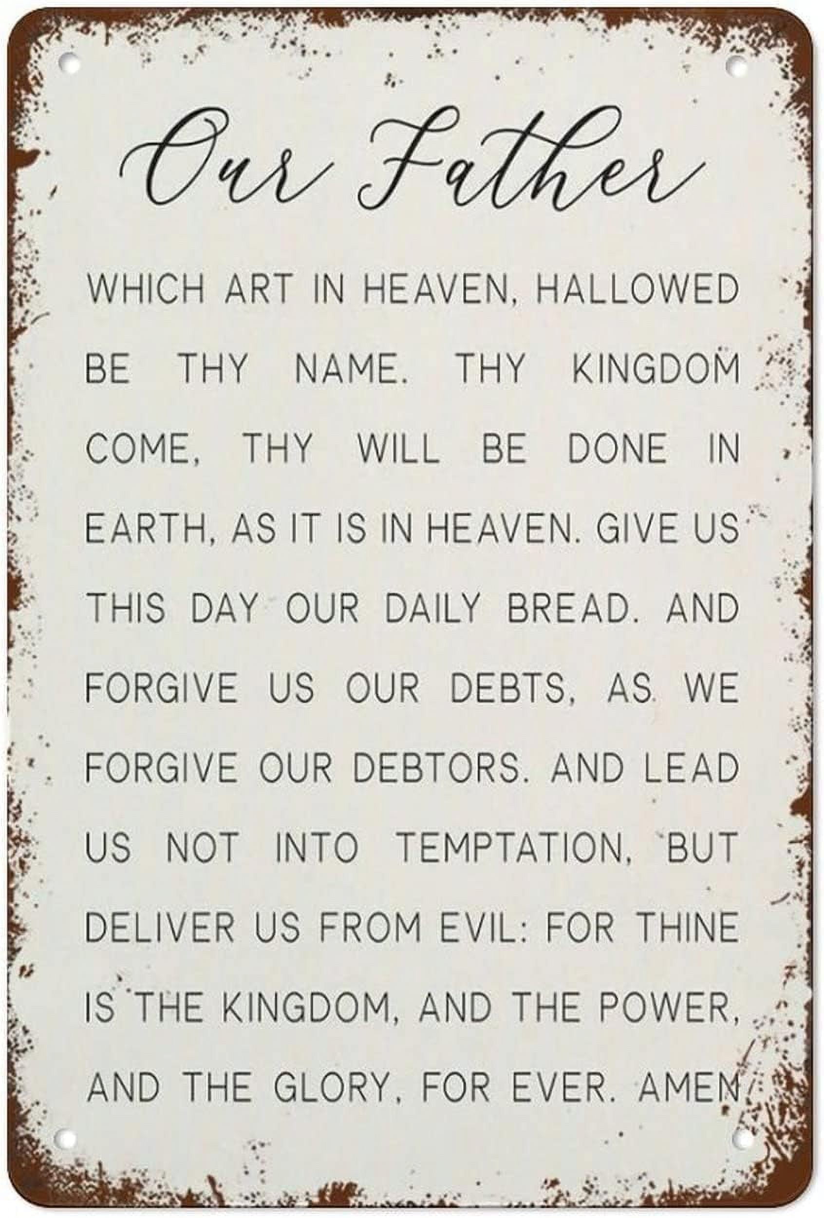 5.5x8 Inch Vintage Metal Signs The Lords Prayer Kitchen Decor Dining ...