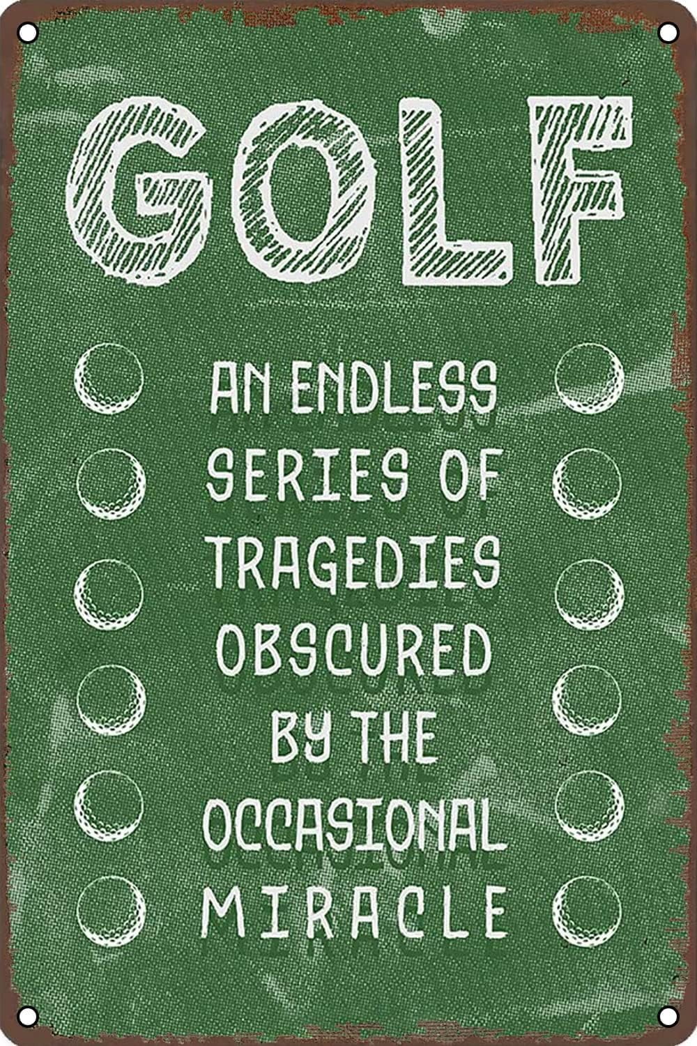 5.5x8 Inch Vintage Metal Tin Signs Golf An Endless Series Of Tragedies ...
