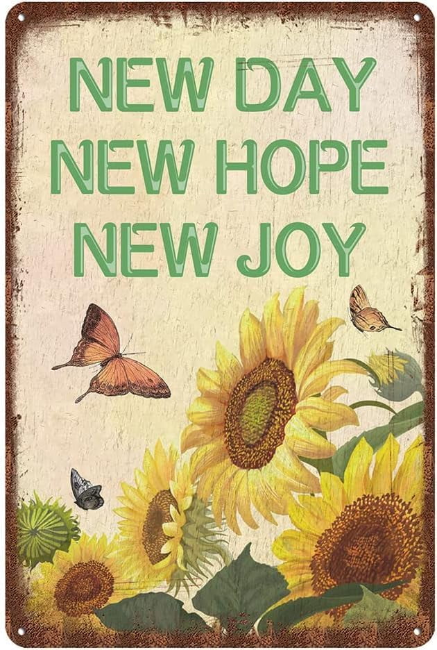 5.5x8 Inch Vintage Sunflower Tin Signs Retro Garden Metel Signs Home ...