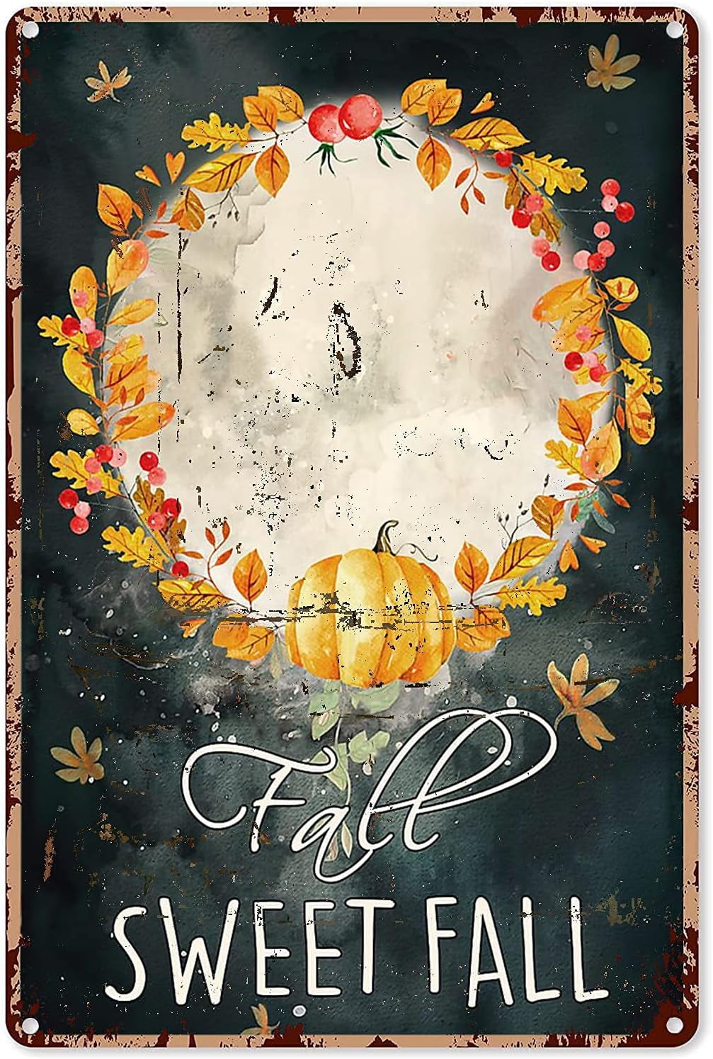 5.5x8 Inch Vintage Travel Metal Plaque Poster Fall Sweet Fall Retro ...