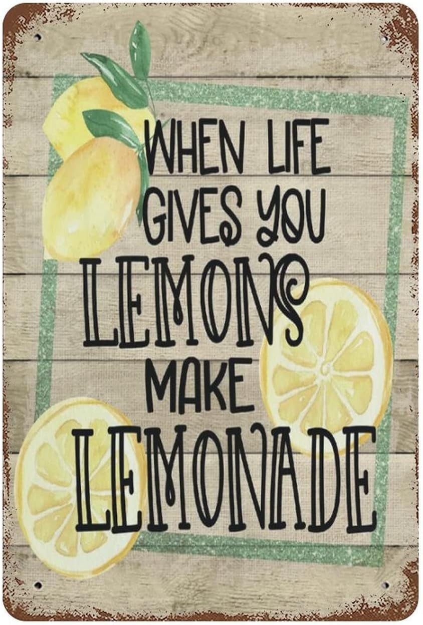 5.5x8 Inch When Life Give You Lemons Make Lemonade Sign,Inspirational ...