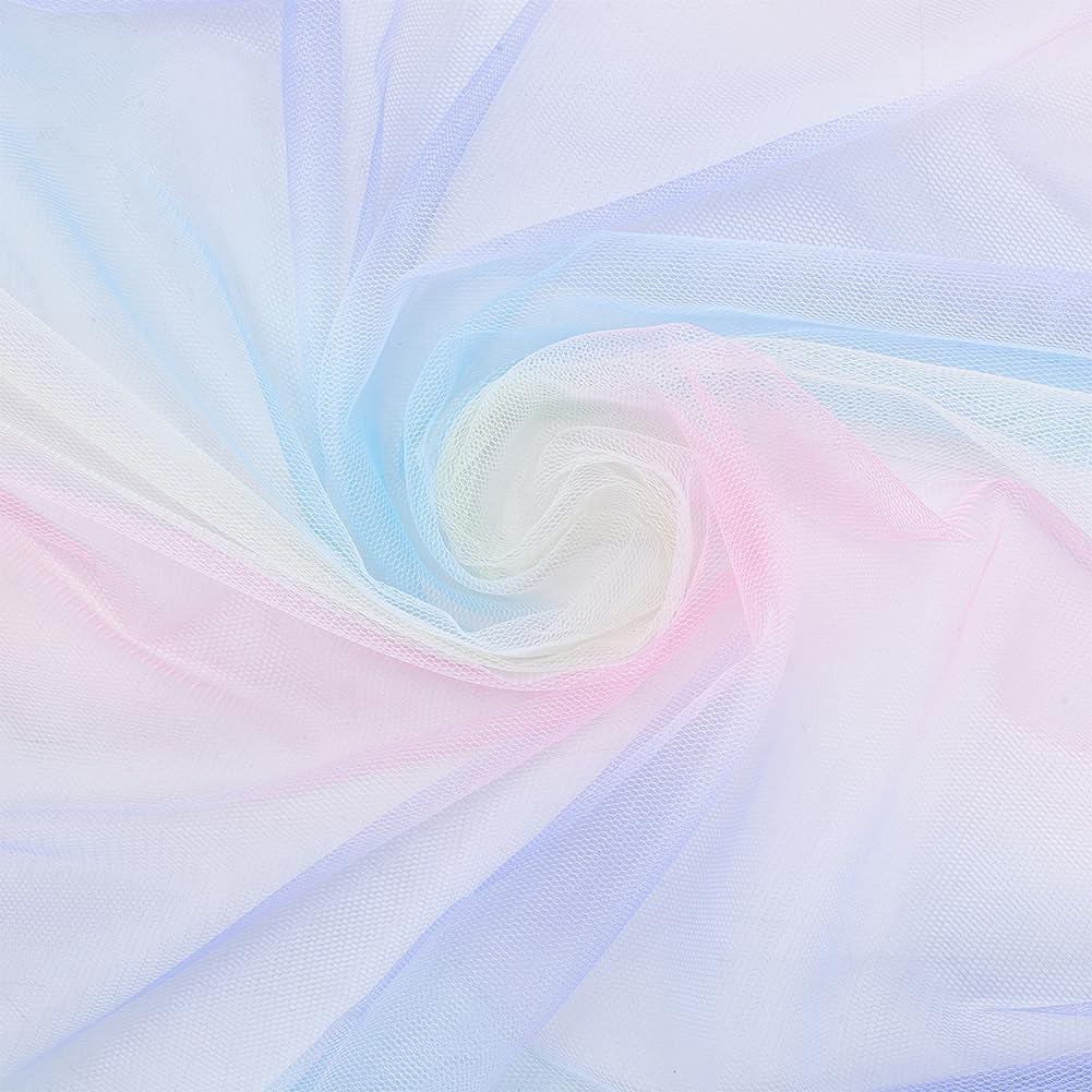 5.5yards×59inch Rainbow Tulle Fabric Rainbow Net Fabric Multicolor ...