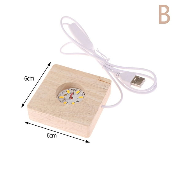 5/6/7/8/9/10CM Led Solid Wood Lamp Square Night Light Usb Lamps Holder ...