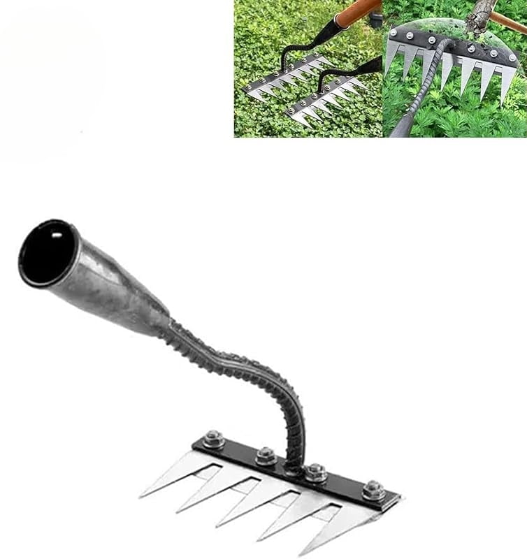 5/6/7/8 Teeth Carbon Steel Garden Weeding Rake, 5/6/7/8 Weed Rake with ...