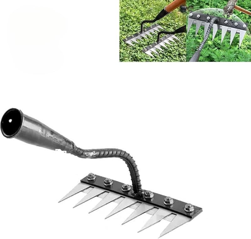 5/6/7/8 Teeth Carbon Steel Garden Weeding Rake, 5/6/7/8 Weed Rake with ...