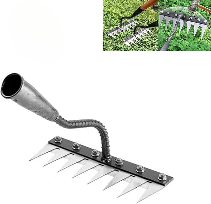 5/6/7/8 Teeth Carbon Steel Garden Weeding Rake, 5/6/7/8 Weed Rake with ...