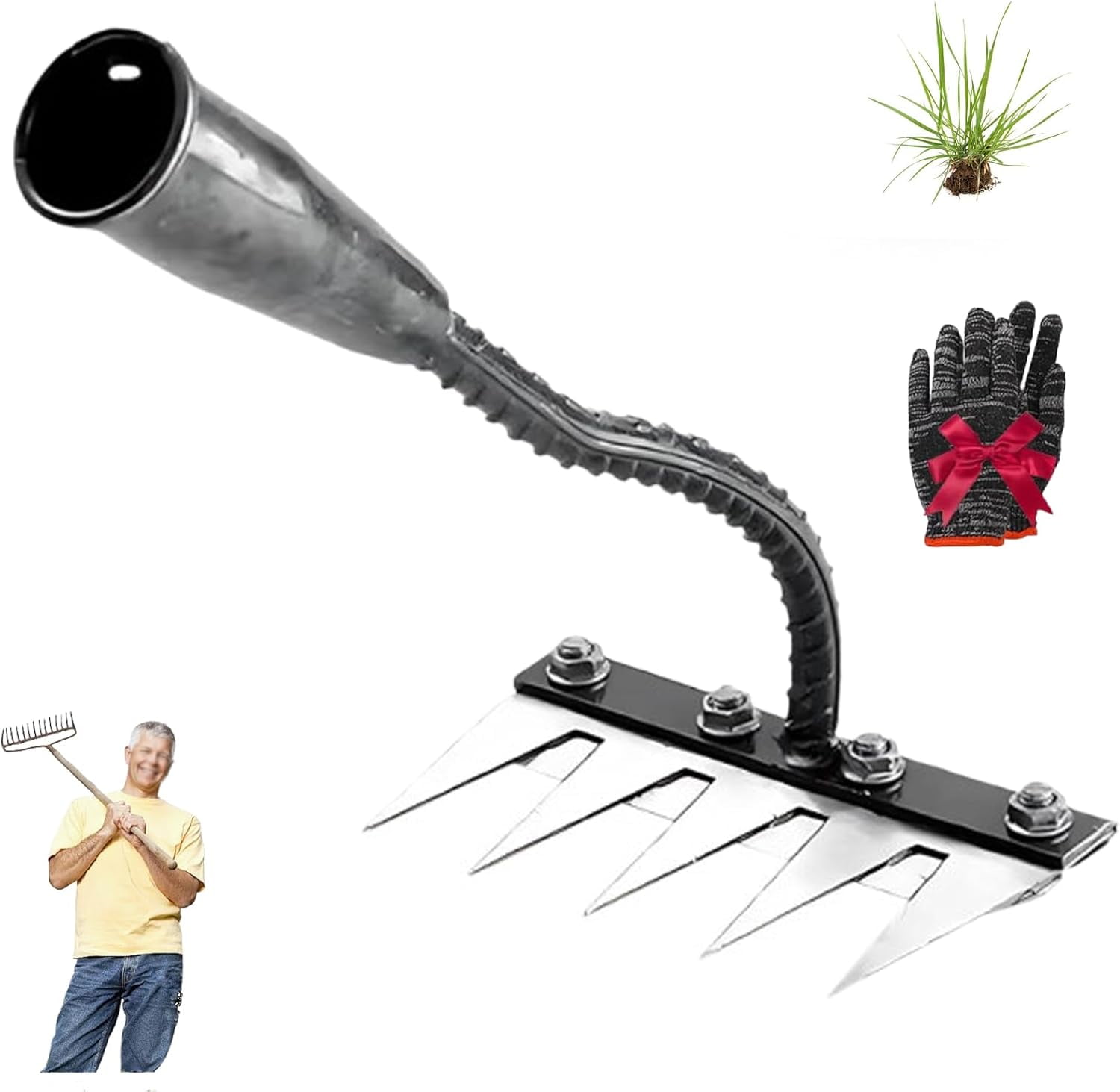 5/6/7/8 Teeth Carbon Steel Garden Weeding Rake,Iron Weeding Rake for ...