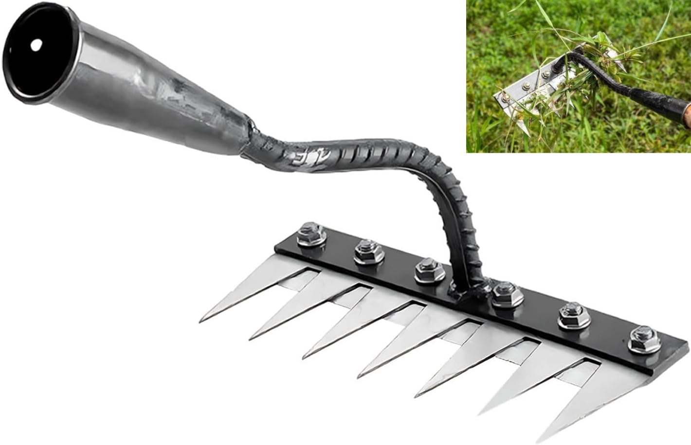 5/6/7/8 Teeth Carbon Steel Garden Weeding Rake, Weed Rake, Iron Rake ...