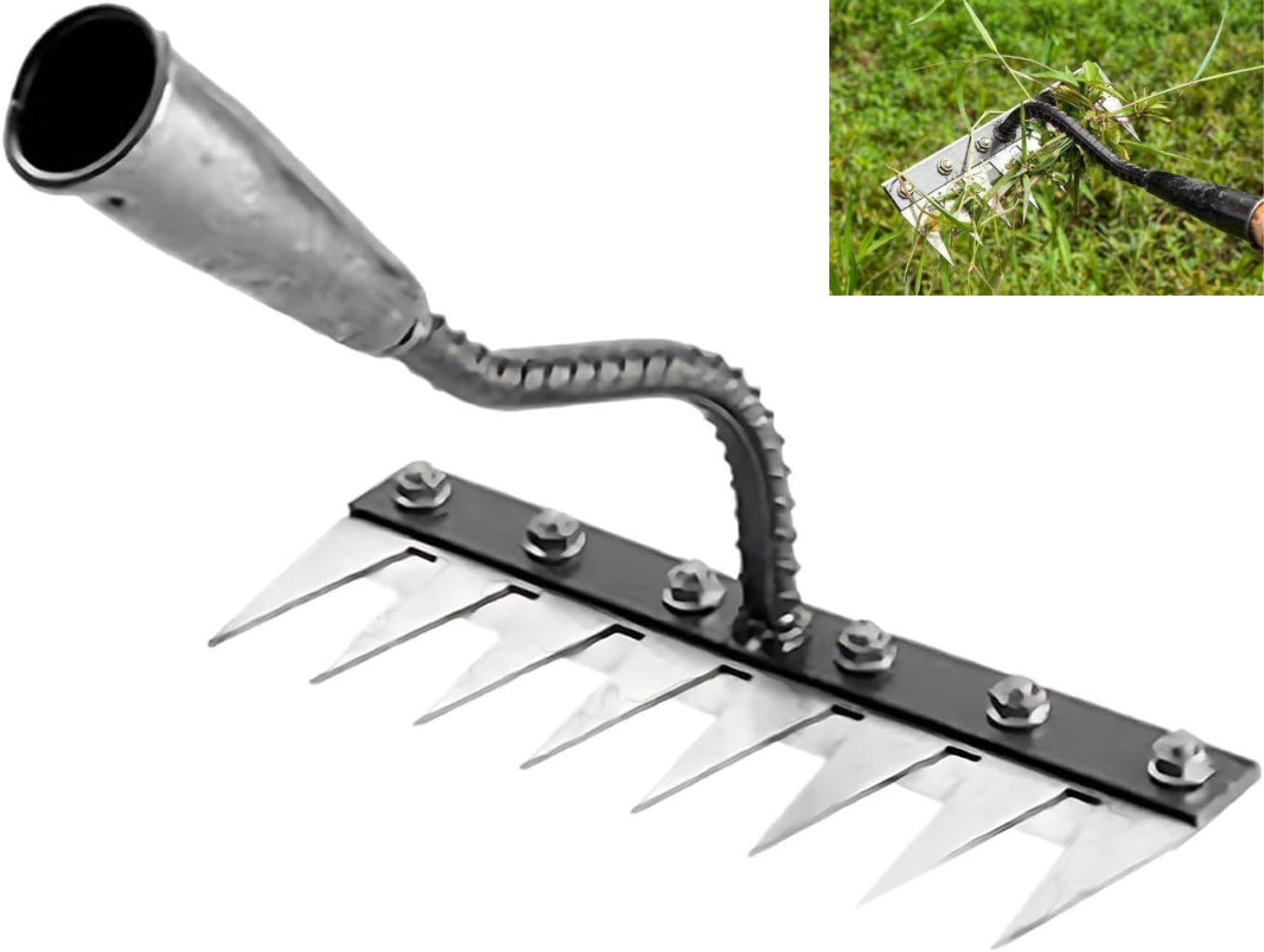 5/6/7/8 Teeth Carbon Steel Garden Weeding Rake, Weed Rake, Iron Rake ...