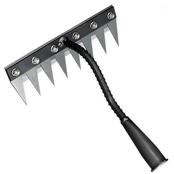 5/6/7/8 Teeth Garden Weeding Rake Carbon Steel Removable Rake Soil Hoe ...