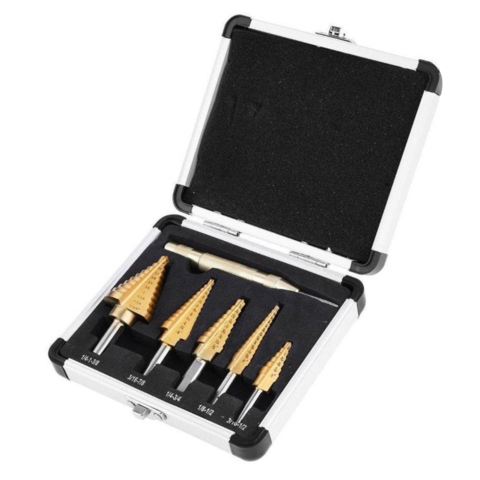 5/6/7Pcs Titanium Coated Step Drill Bit Set Straight Groove Pagoda Hole ...