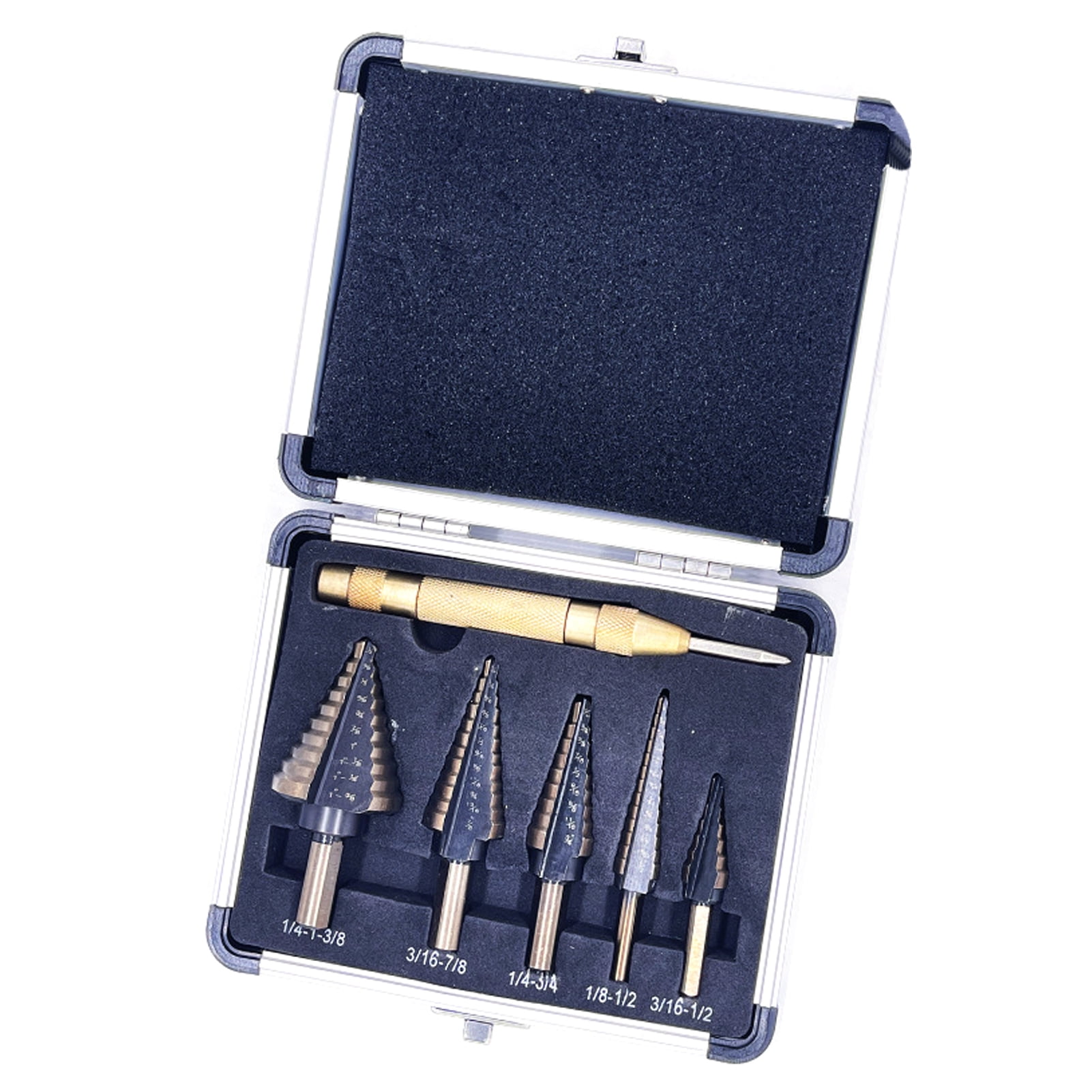 5/6/7Pcs Titanium Coated Step Drill Bit Set Straight Groove Pagoda Hole ...