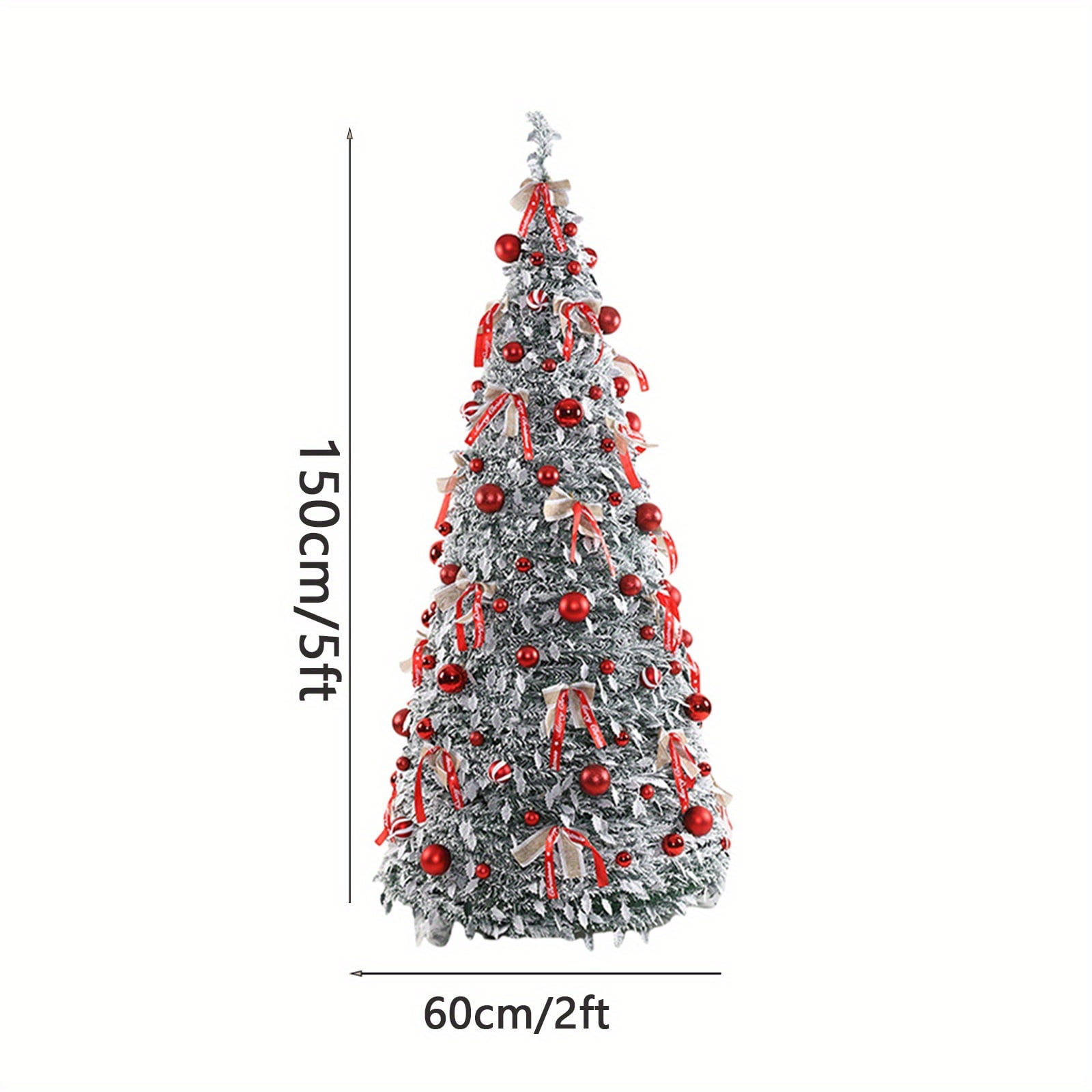5/6/7ft Pre-Lit Christmas Tree with LED Lights - Pre-Decorated with ...
