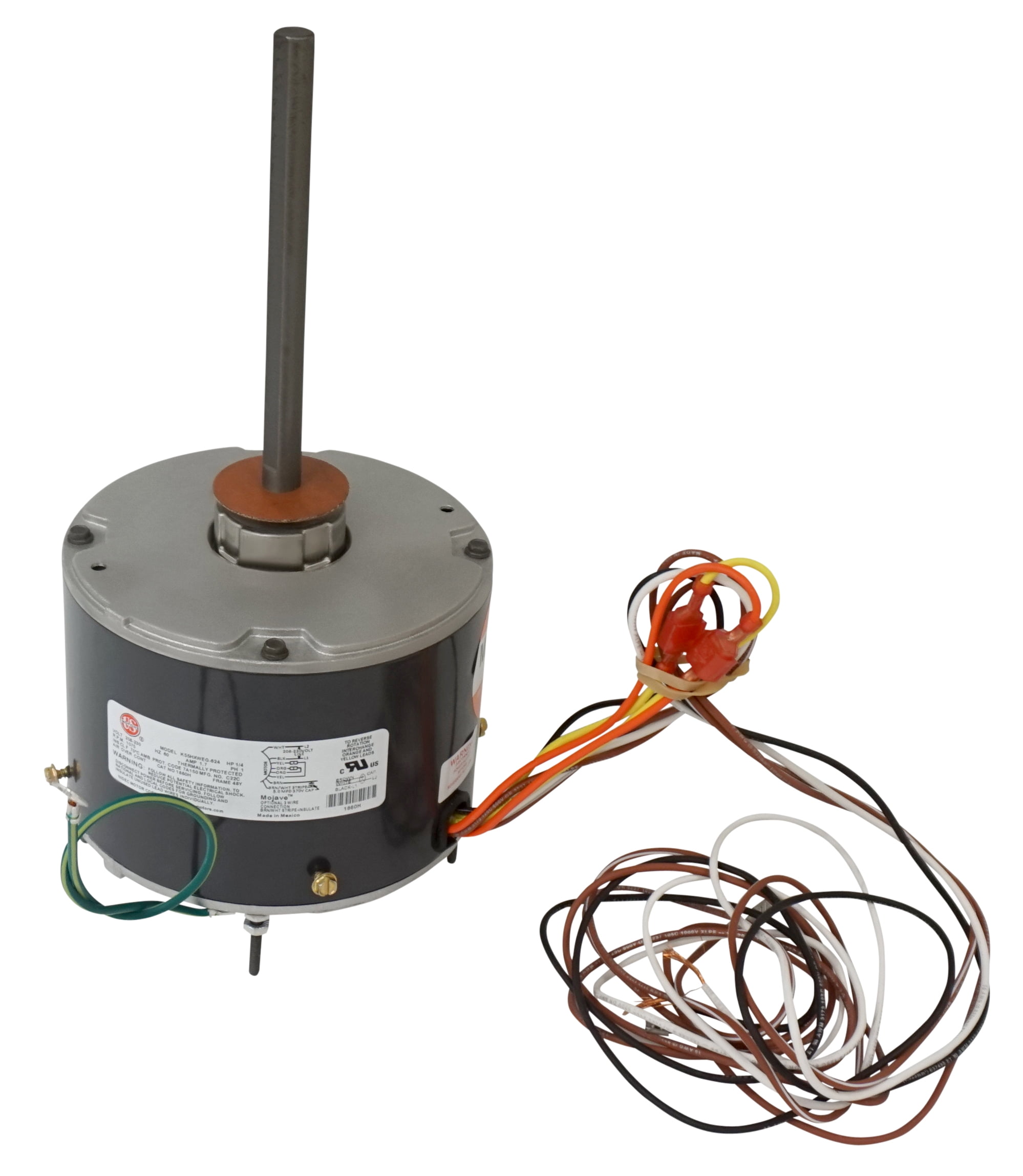 5.6" Diameter Condenser Fan Motor, 1/4 HP, 208-230V, 1075 RPM, 1.7 Amps ...