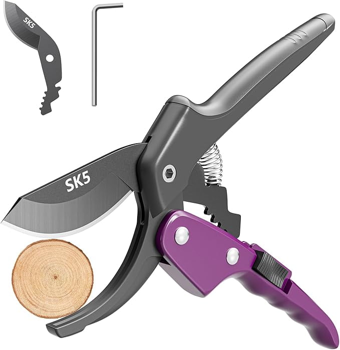 5/6'' Gear Pruning Shears For Gardening Heavy Duty, Extra Steel Blade ...