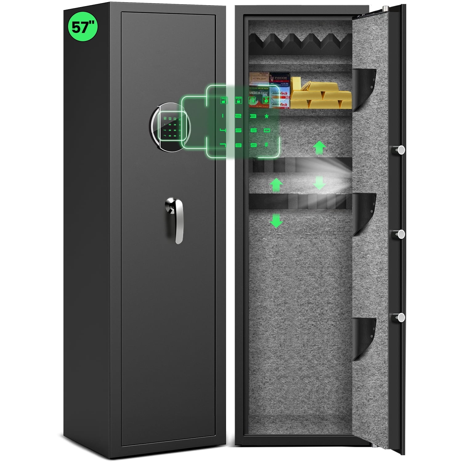 5-6 Gun Safe,Large Gun Safe with Dight Keypad and Dual Alarm, Gun ...