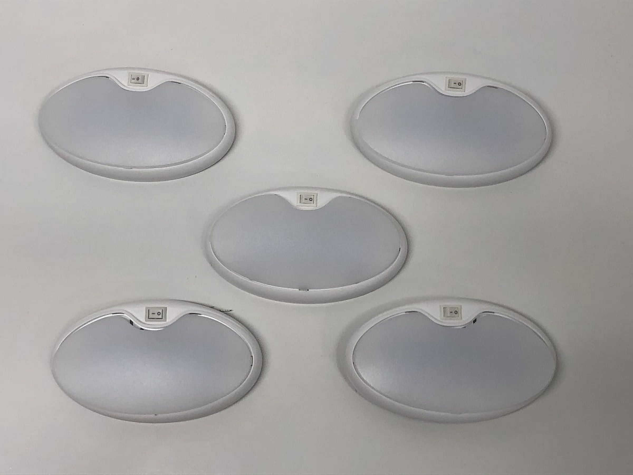 (5) 6" Oval Surface Mount 12 LED Interior Dome Light with On/Off Switch ...