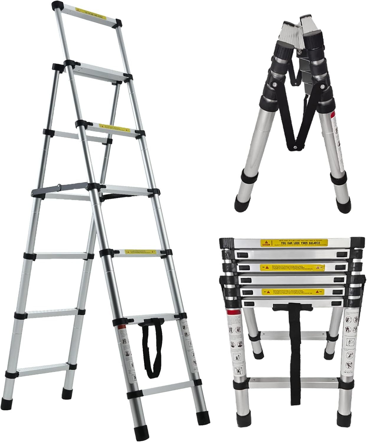 5+6 Steps Ladder Stair Ladder Telescopic Ladder Multi-Purpose Folding ...
