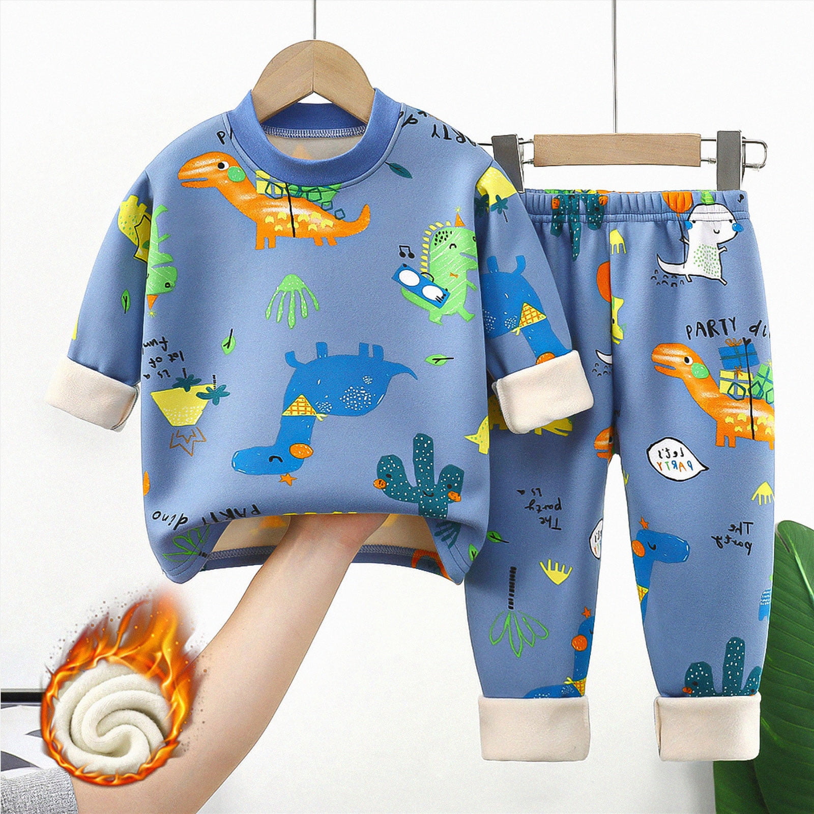5-6 Years Girls Long Sleeve Pajama Set Baby Long Sleeve Pajama Sets ...