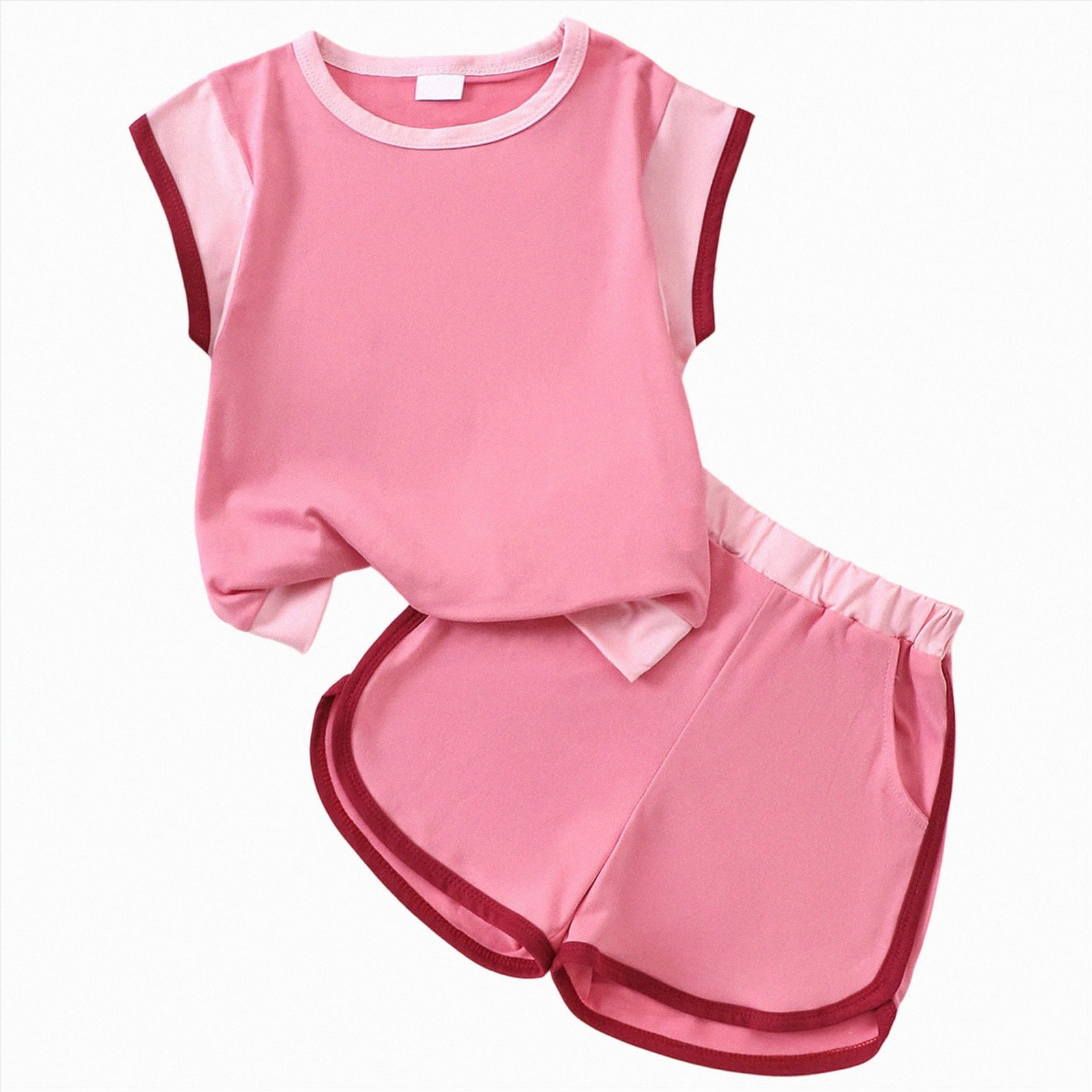 5-6 Years Teen Toddler Girl Summer Girls Sweatsuit Outfits Color Block ...
