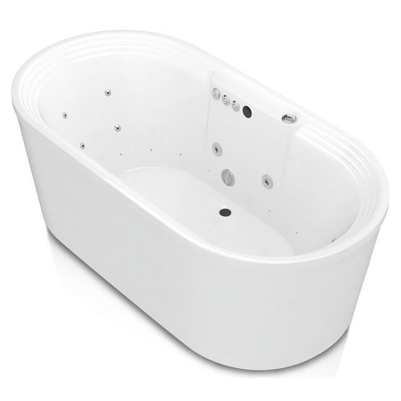 5.6 ft. Sofi Series Center Drain Whirlpool & Air Bath Tub, White ...