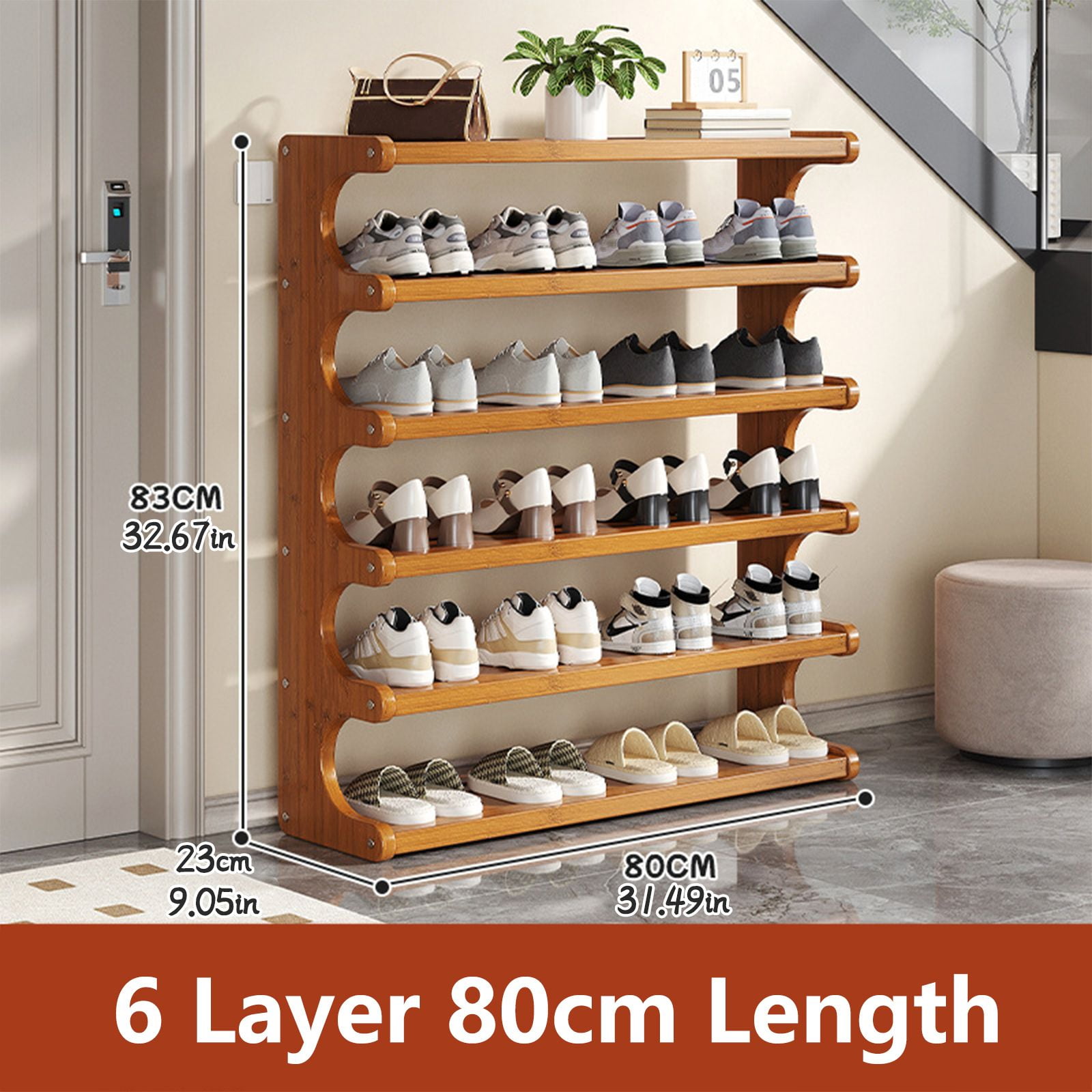 5/6-layer practical storage rack, shoe rack, space-saving design, multi ...