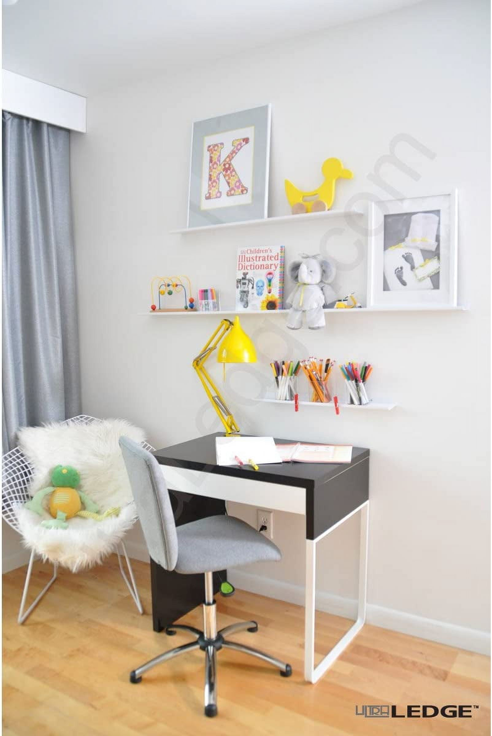 5'/60" Art Display/Picture Ledge/Floating Shelf, Metal, Modern (3.5 ...