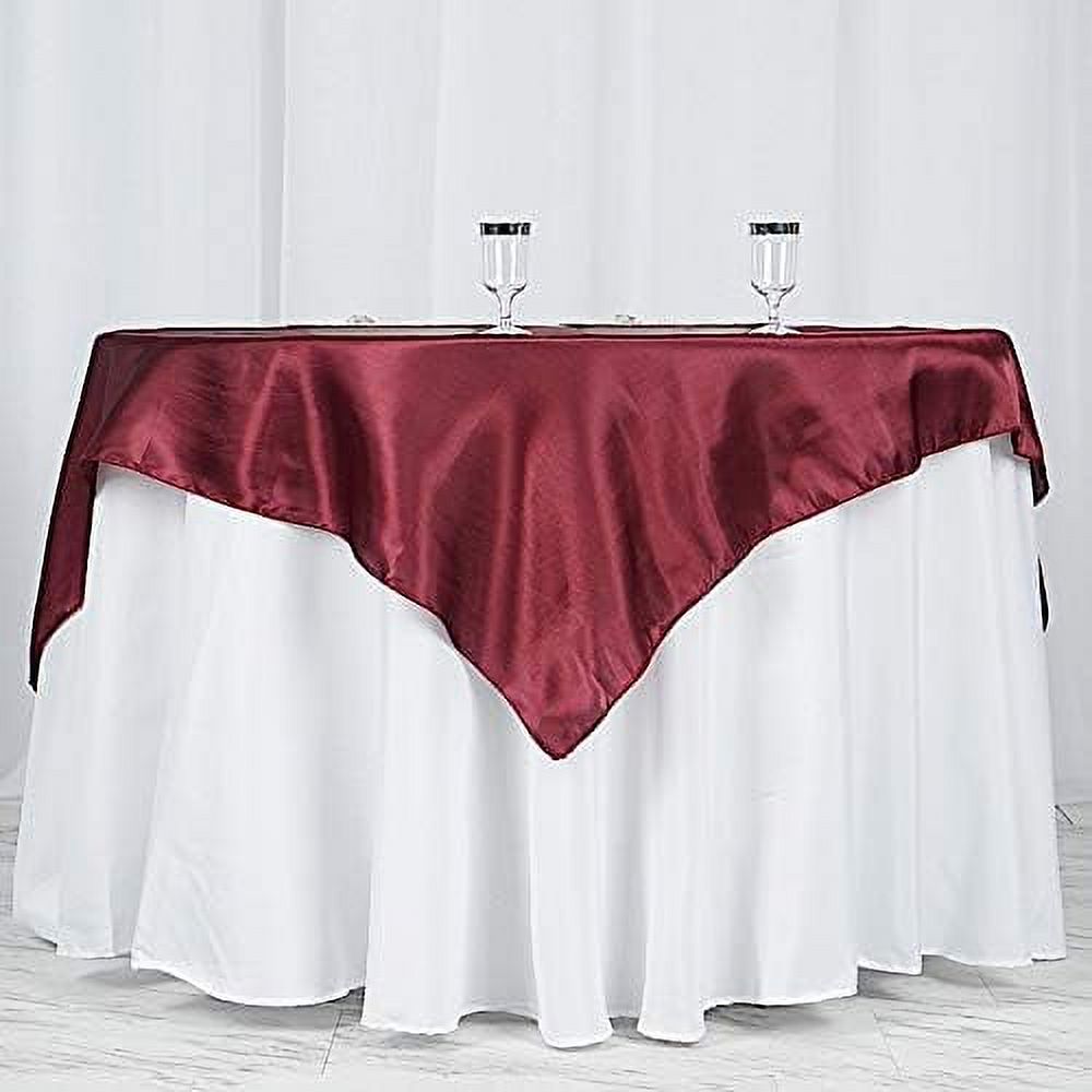 5 60x60-inch burgundy table overlays - wedding reception party catering ...