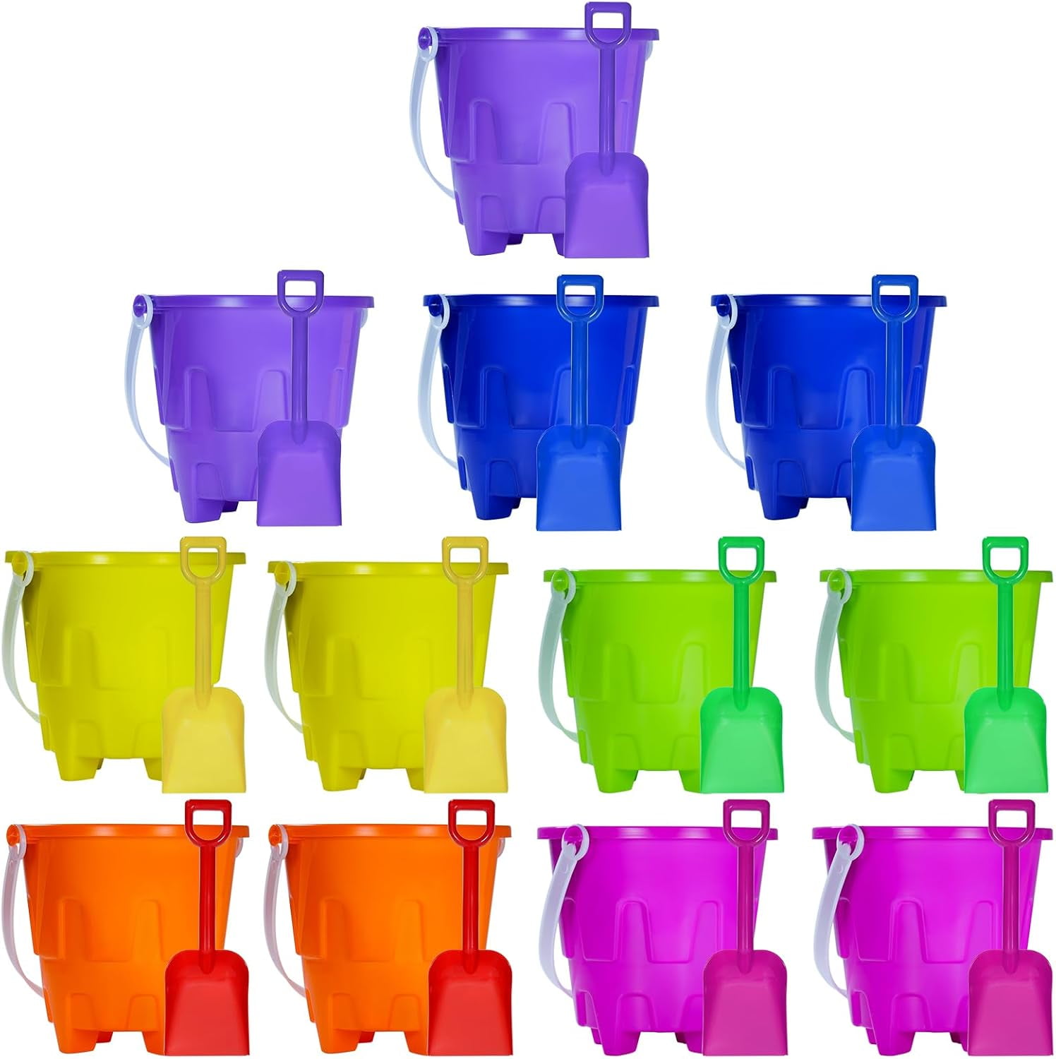 5.63 Inch Sand Castles Beach Buckets and Shovel Set,Sand Bucket Water ...