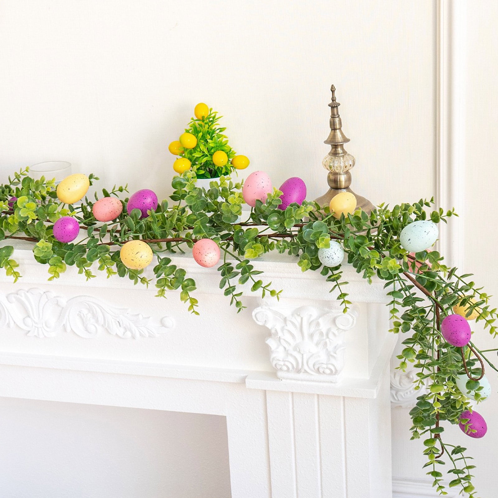 5.6FT Artificial Easter Egg Garland Easter Eggs Colorful Berries ...