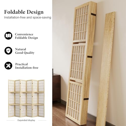 5.6FT Room Divider and Folding Portable Partition Screen, Chinese ...