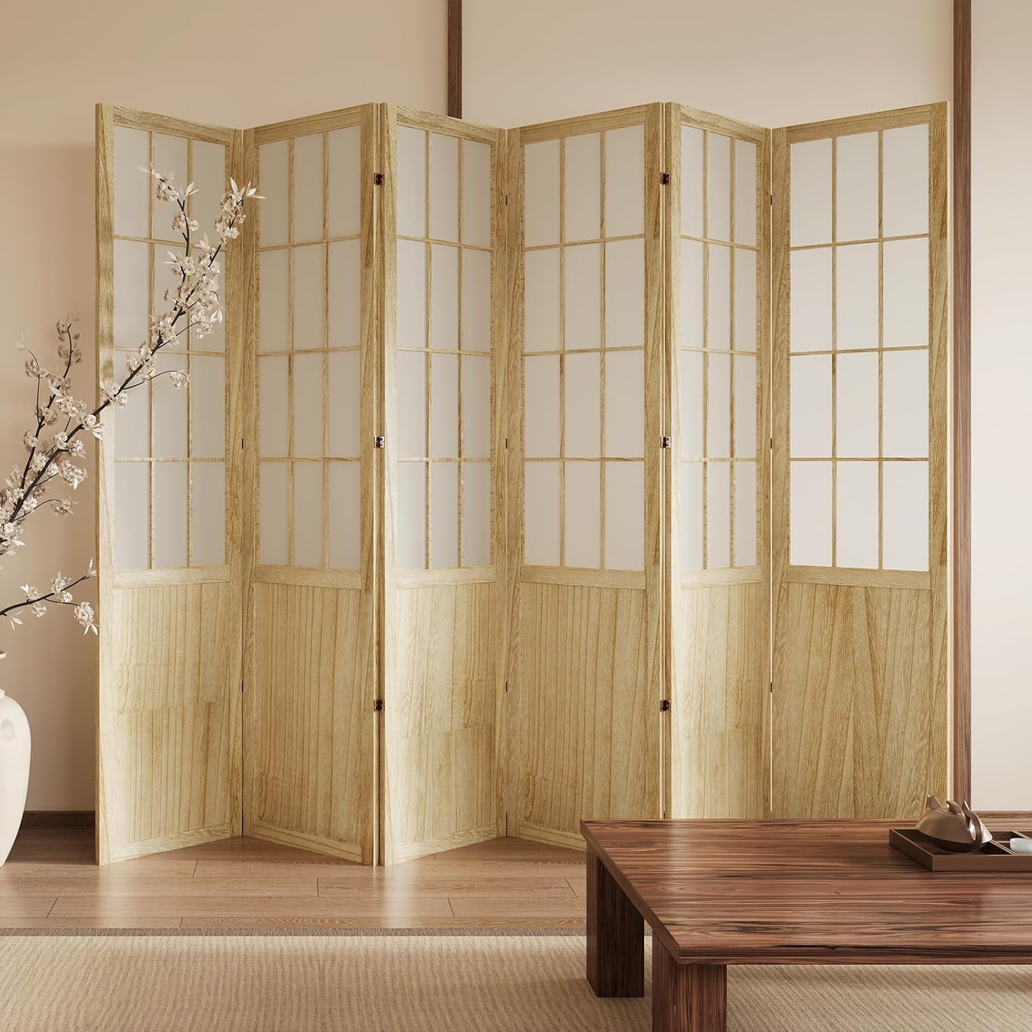 5.6FT Room Divider and Folding Portable Partition Screen, Chinese ...