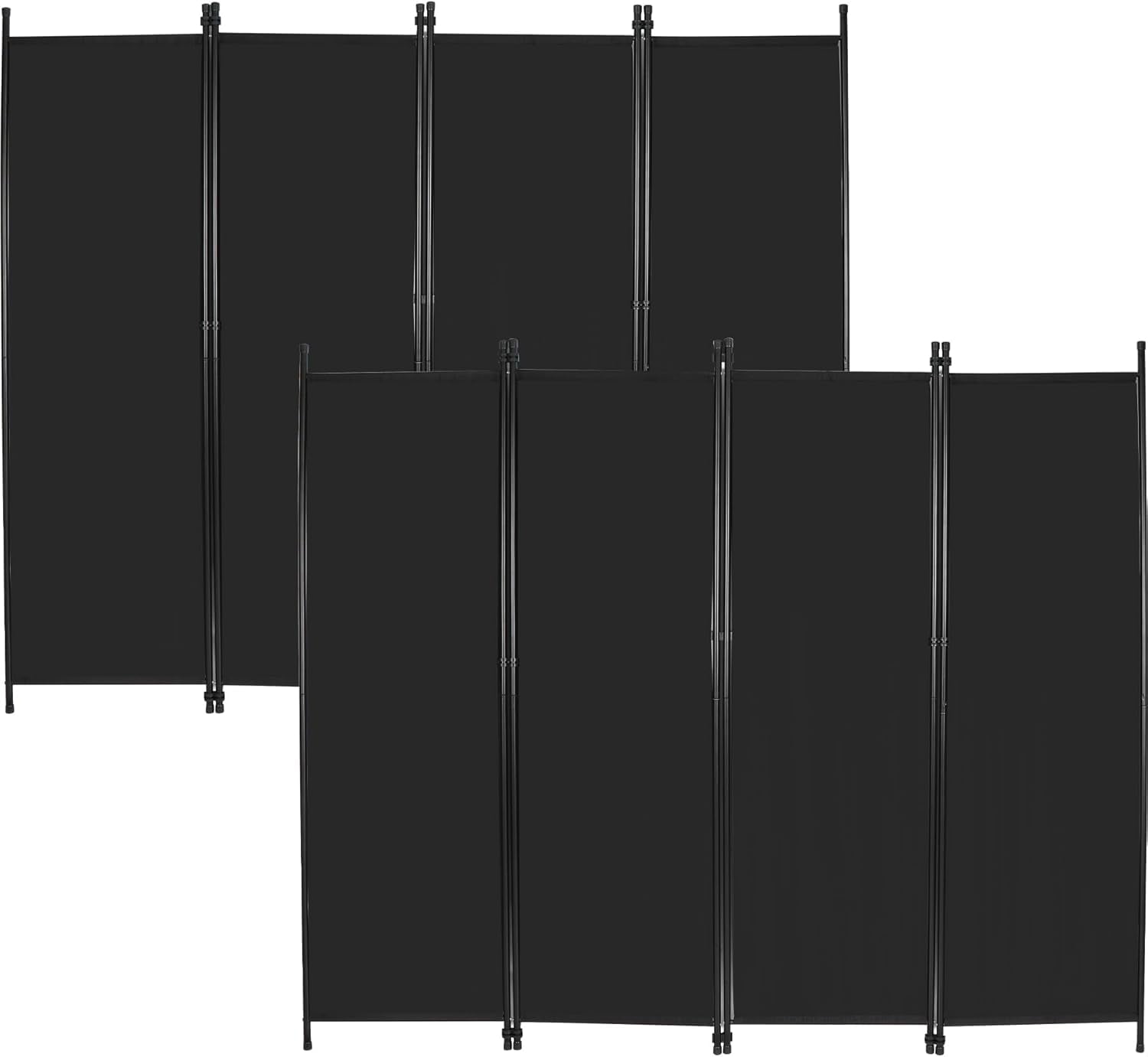 5.6Ft Tall 4 Panel Large Folding Room Divider Black, 6.7FT Wide ...