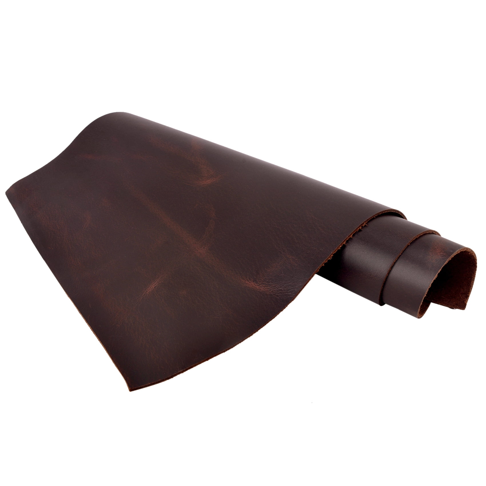 5-6OZ Oil Waxy Cowhide Leather Square Brown Cowhide Pieces Sheets Skins ...