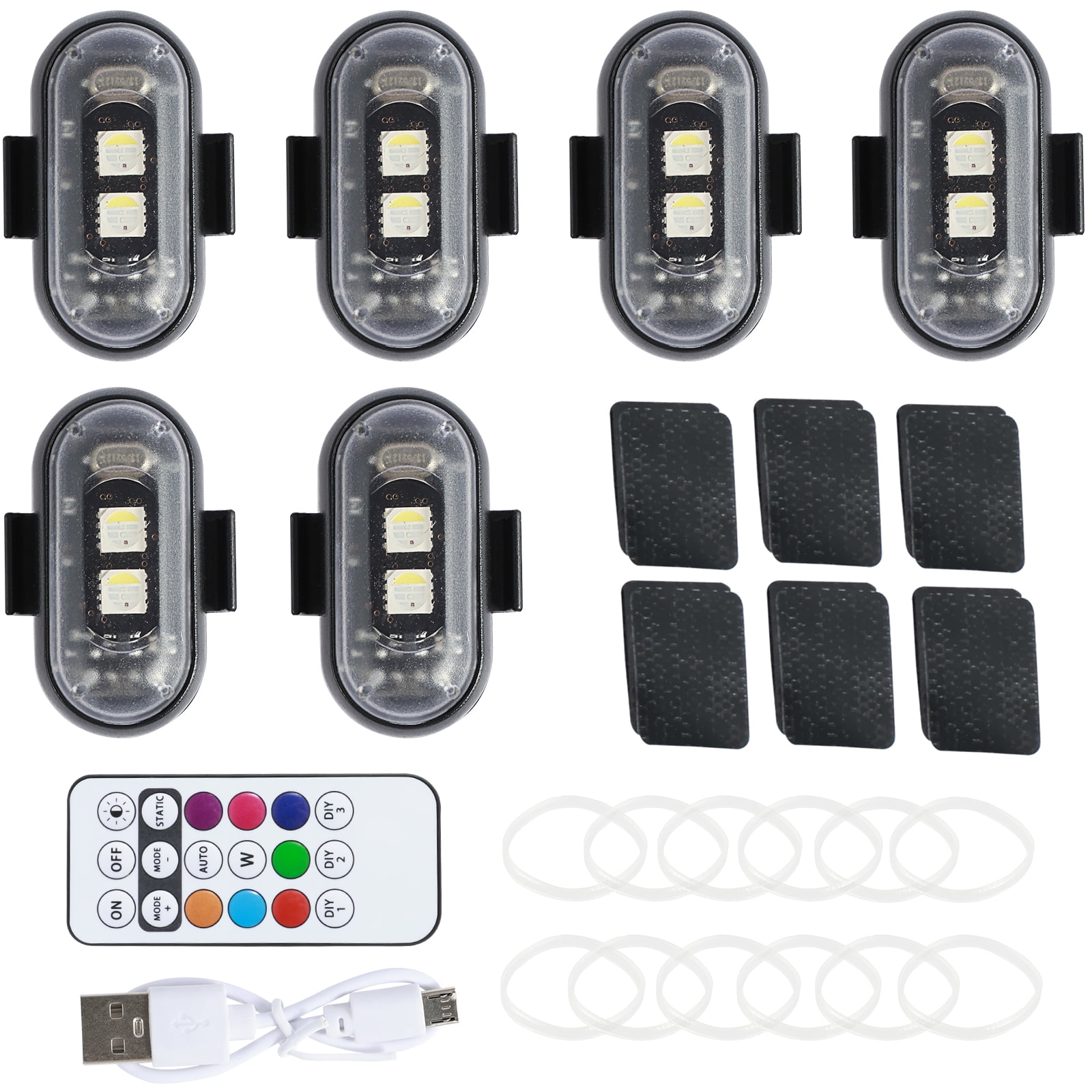 5/6Pcs Wireless LED Flashing Lights with Remote Control 8 Colors High ...