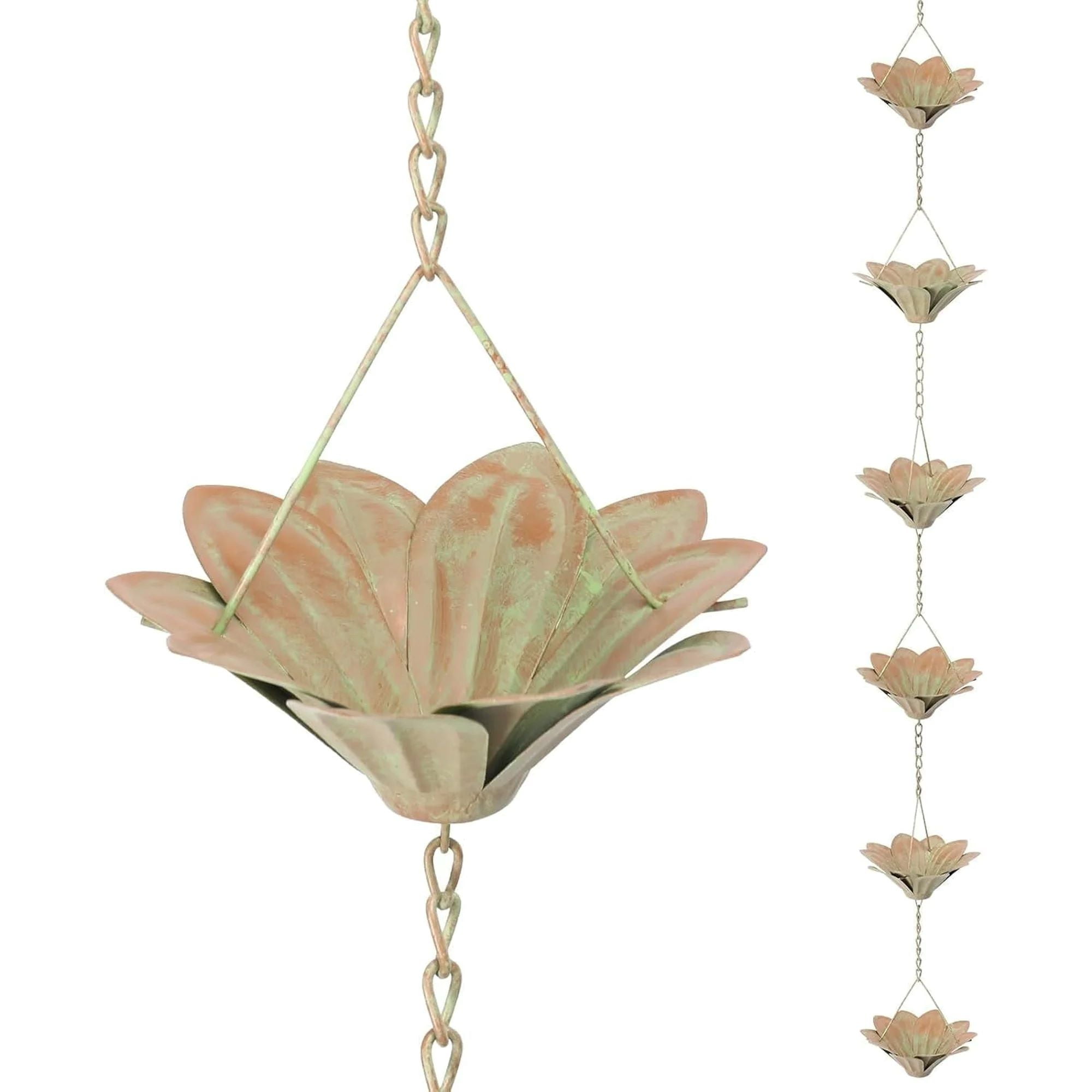 5.6ft Rain Chain set For Outdoor Gutters,Decorative Hanging Chain,Roof ...