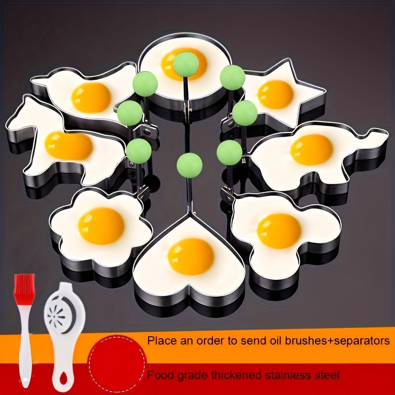 5/7/10pcs set of thickened stainless steel egg fryer model, love shaped ...