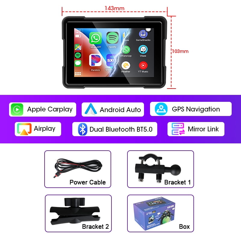 5 7 6.86 inch Motorcycle Portable Navigation GPS Screen IPX7 Waterproof ...