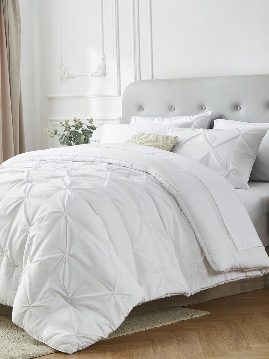 5/7-Pcs Queen Pinched Pleat Bed Comforter Sets Queen - Luxurious, Soft ...