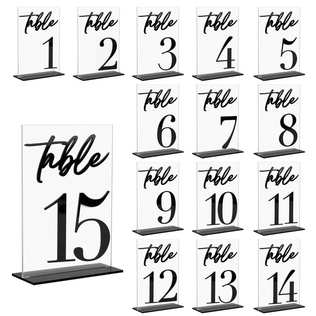 5*7 inch Acrylic Sign Gold Printed Table Numbers, Wedding Table Number ...