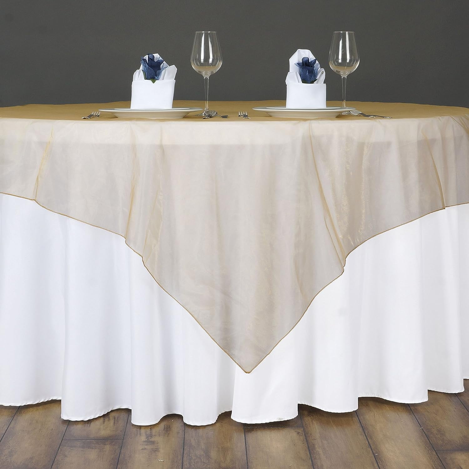 5 72x72-inch sheer organza table overlays - wedding reception party ...