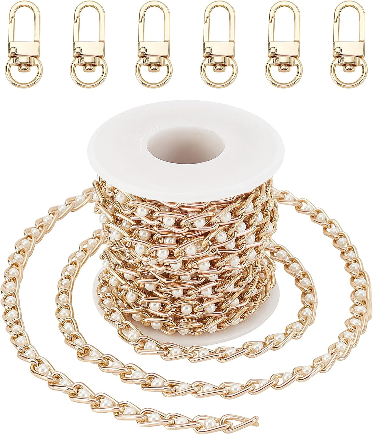 5.74 Yard Shoulder Strap Chains with Beads Handbag Chain Straps for ...