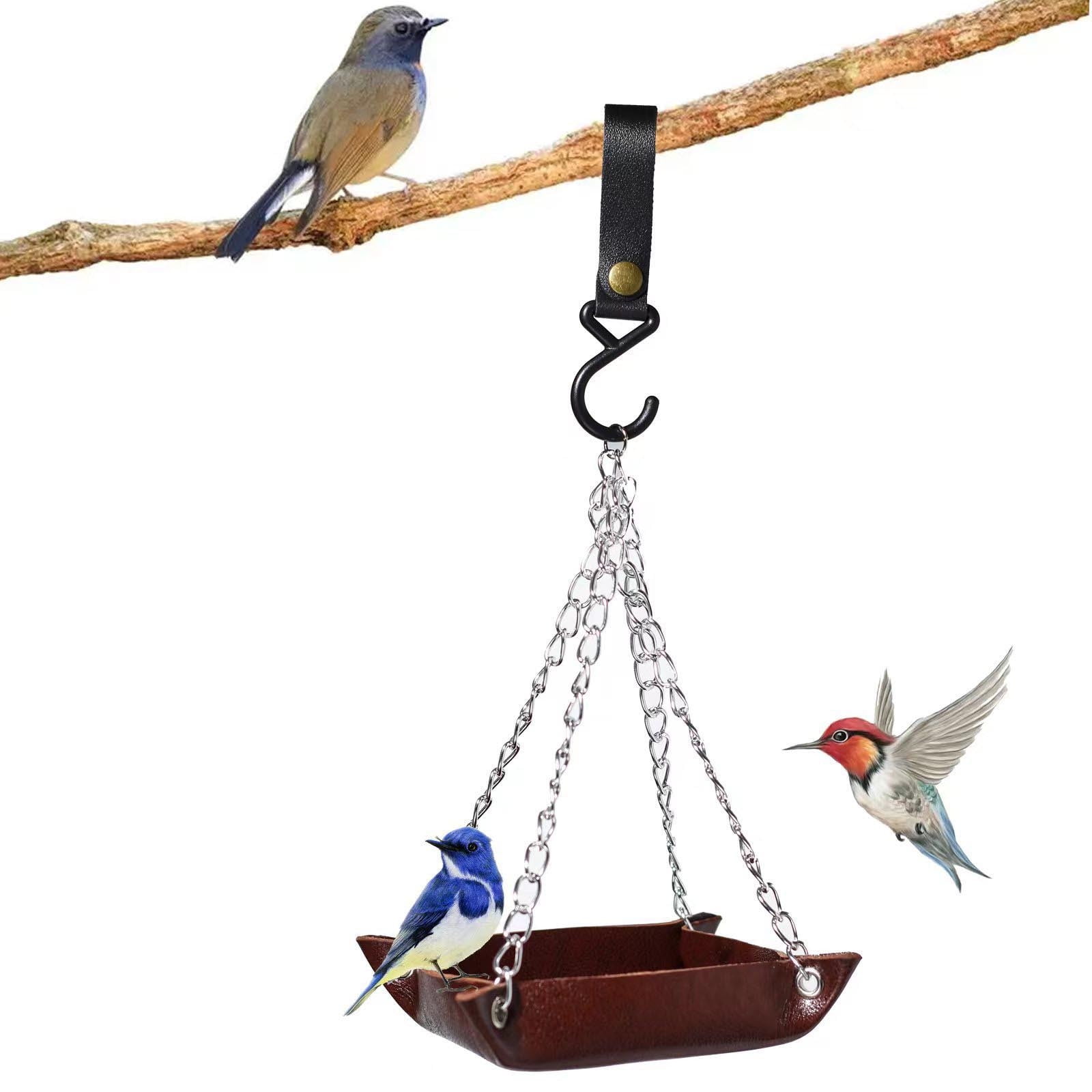 5.74x5.74x1.41Inch Hanging Birds Feeder Tray for Outdoor,Reusable Birds Fodder Container ...