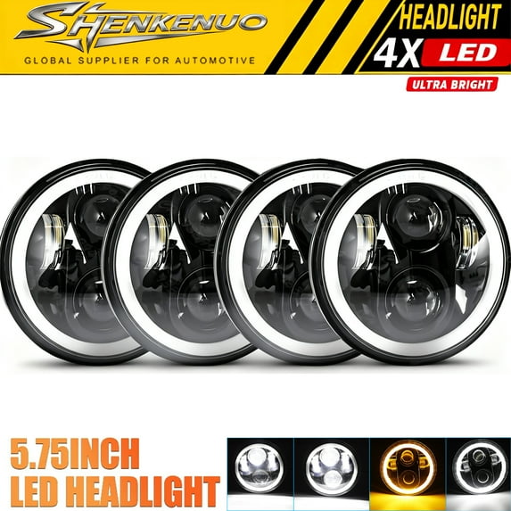 5.75" 5-3/4" inch Round Hi/Lo Beam Led Headlights Amber DRL Turn Lights ...