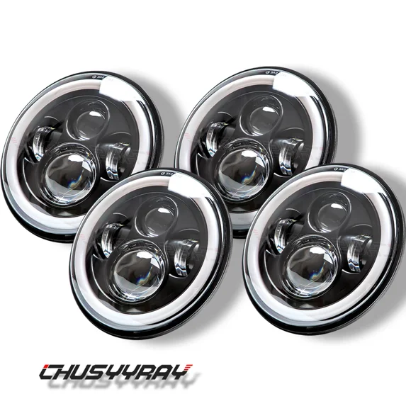 5.75 Inch LED Headlights Halo DRL Truck Driving Lamps for Volvo VHD ...