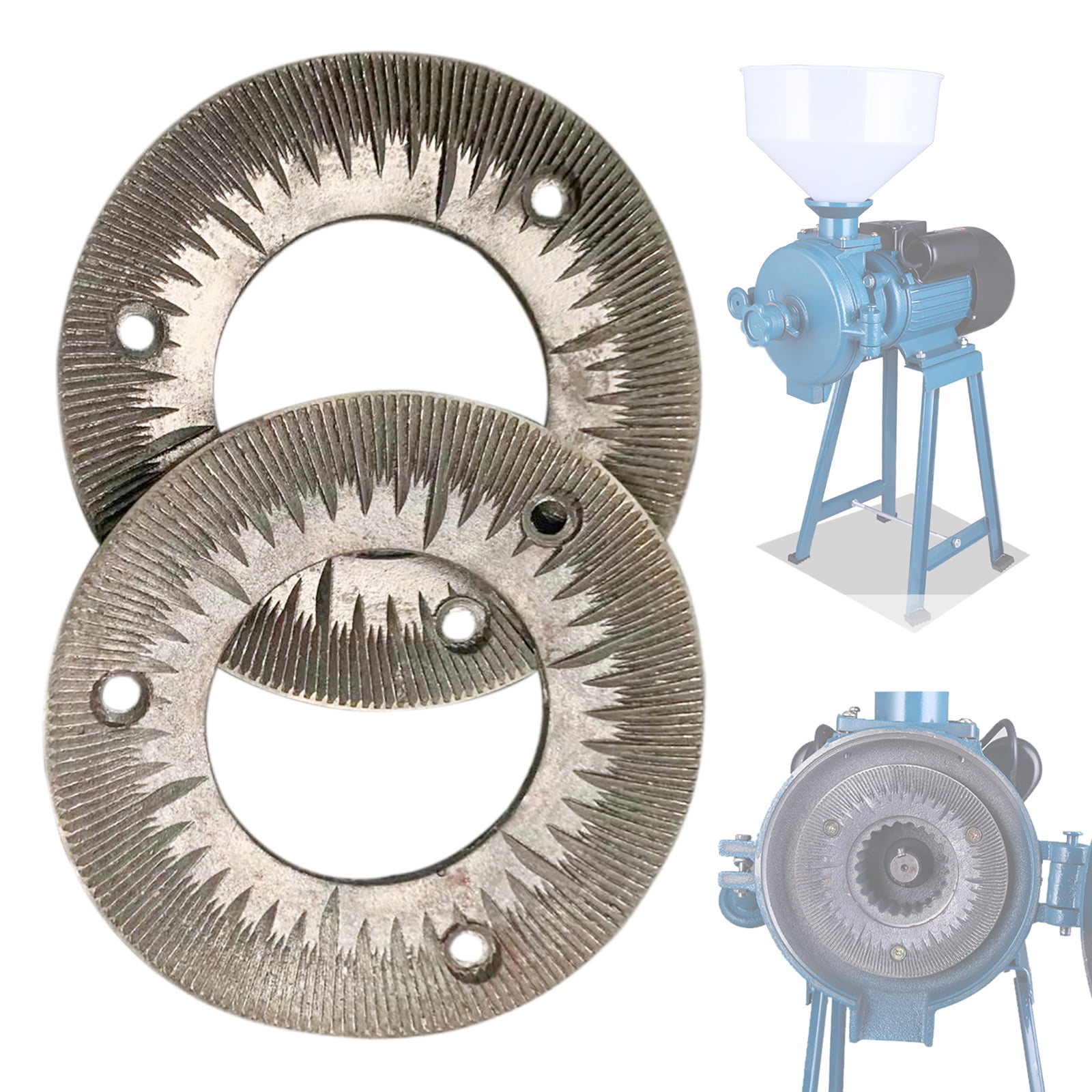 5.79in Pair of Fine Cast Steel Dry Grinding Disc, Dry Grain Grinding ...