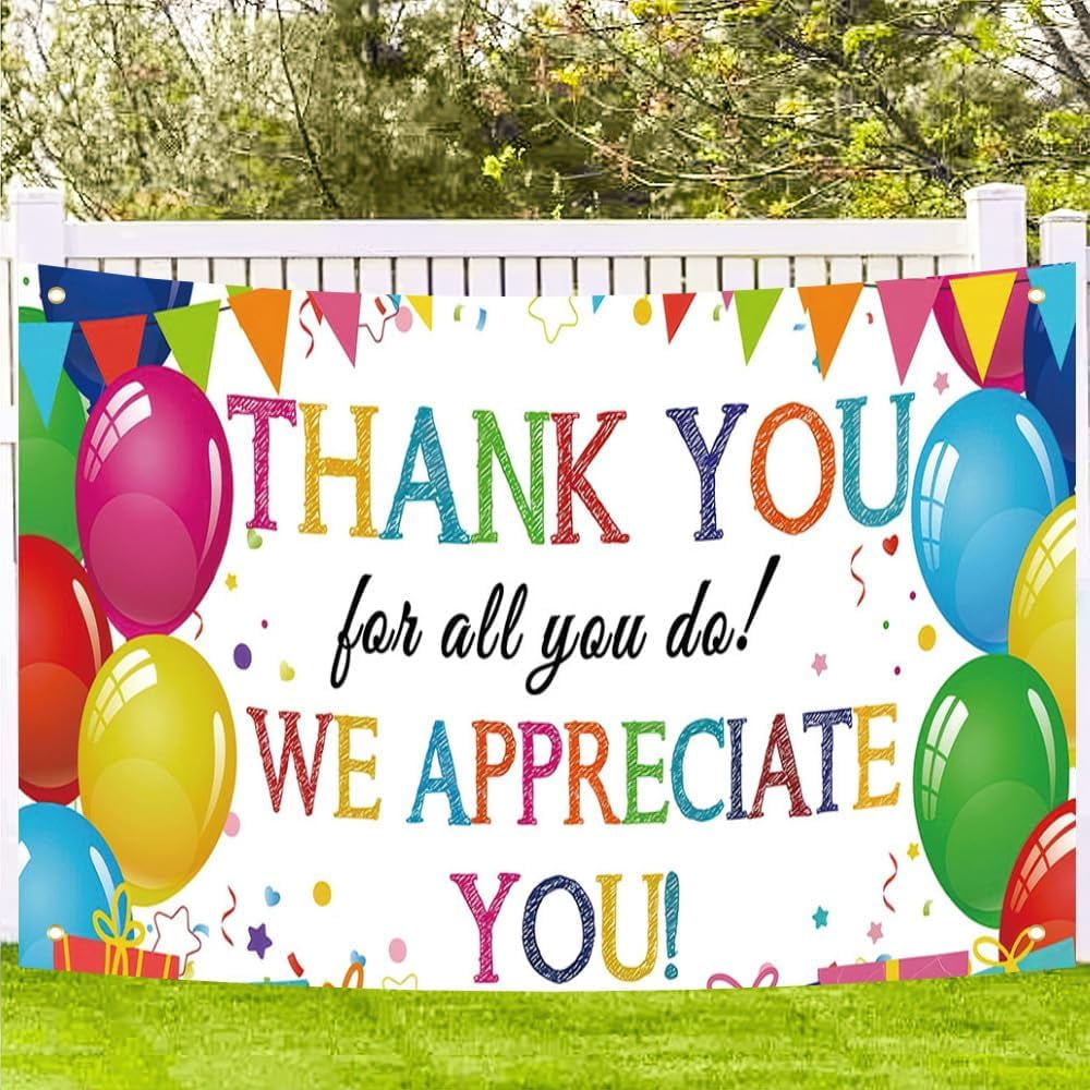 5*7FT Thank You for All You Do Photo Backdrop We Appreciate You Theme ...